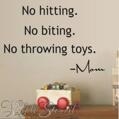 No-Hitting-No-Biting-No-throwing-toys-mom-vinyl-wall-decal-sign-for ...